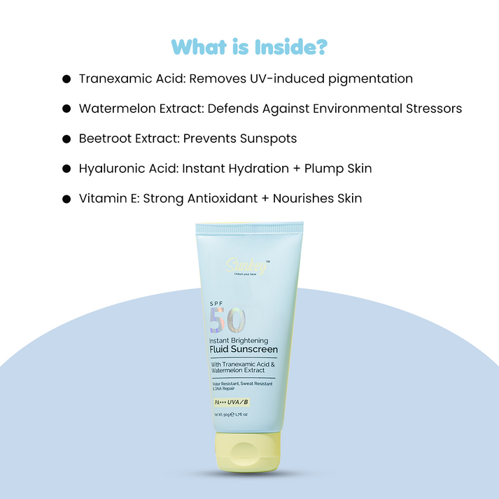 Fluid Sunscreen – SPF 50 With Tranexamic Acid & Watermelon Extract ...